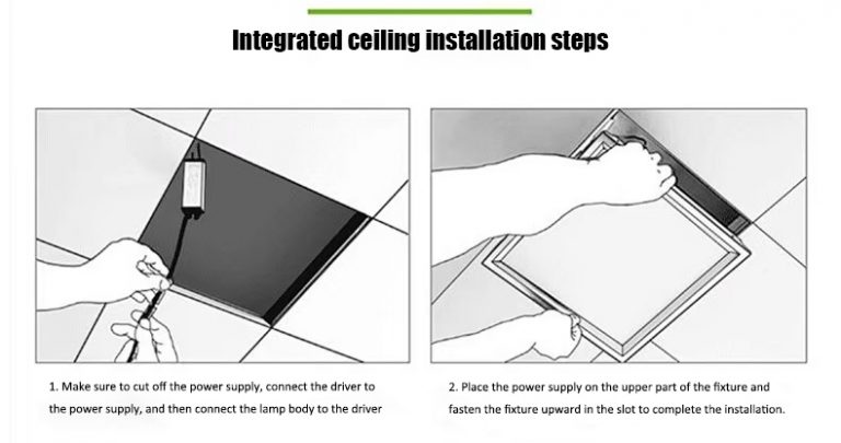 Installation of LED Panel Light on Ceiling